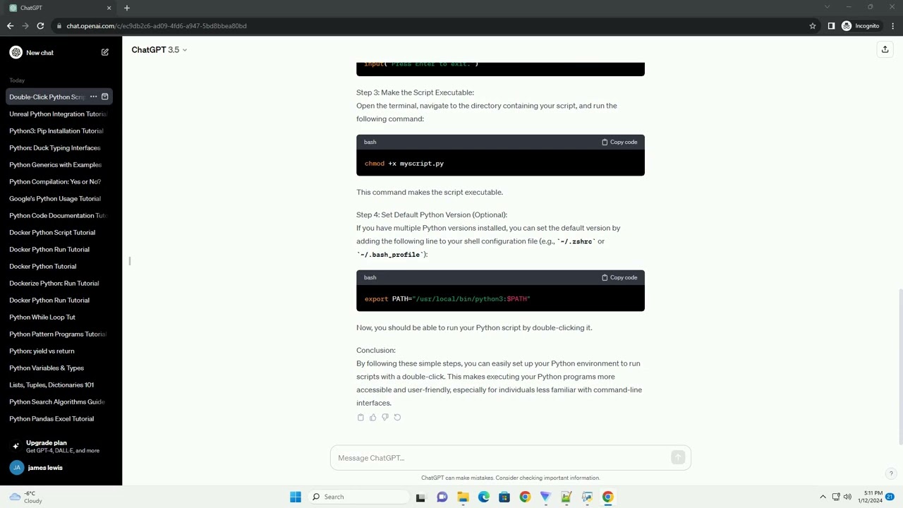 double click python file to run