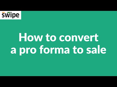 How to convert a pro forma to sale | Swipe #gst #proforma #invoice