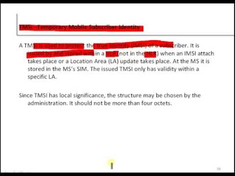 Wireless Communication: Temporary Mobile Subscribe Identity TMSI in Urdu Hindi