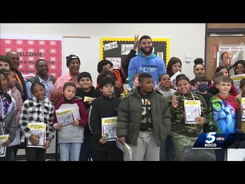 Oklahoma City Thunder visits children at FD Moon Middle School for Black History Month