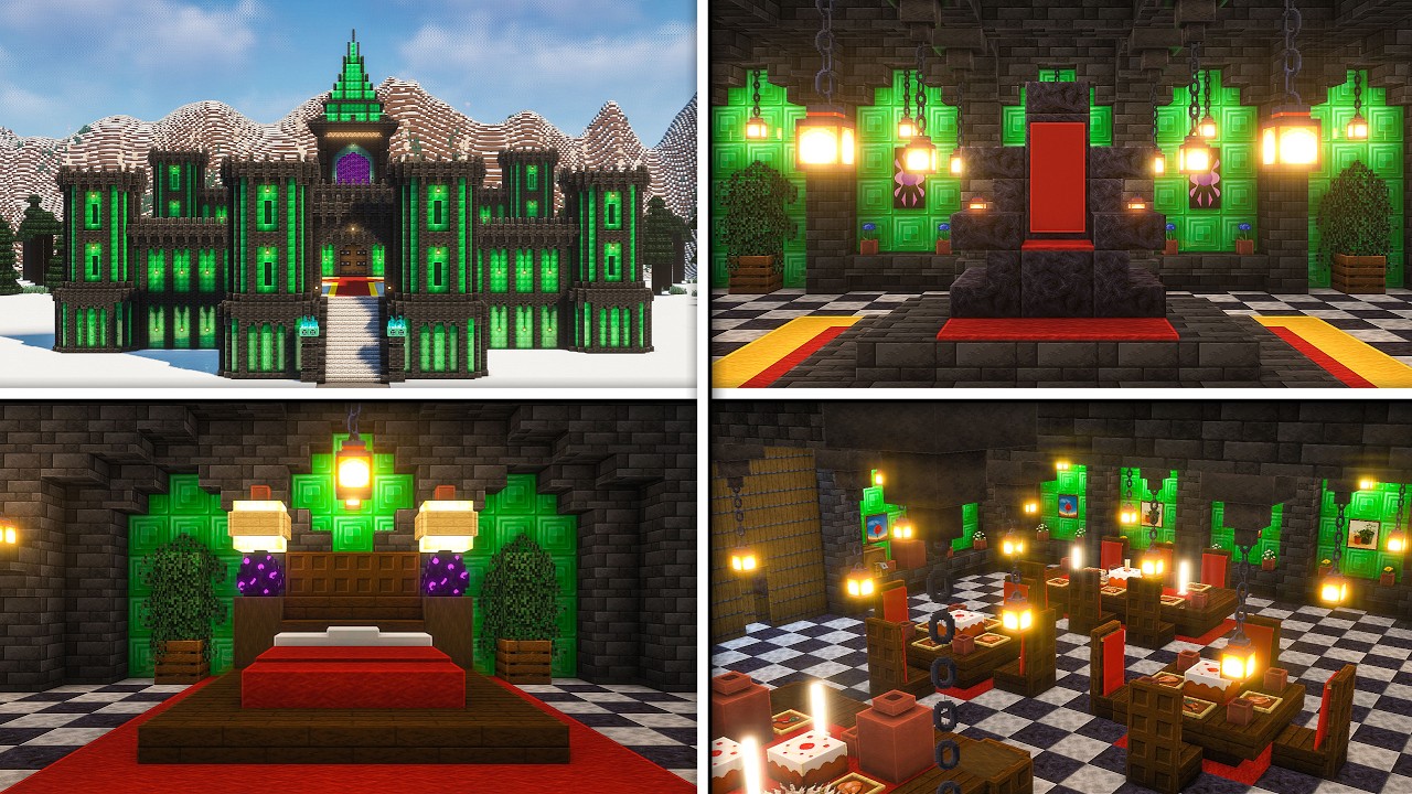 How To Build A Deepslate And Emerald Block Legendary Castle Interior ...