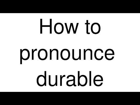 How to Pronounce "durable" (Spanish)