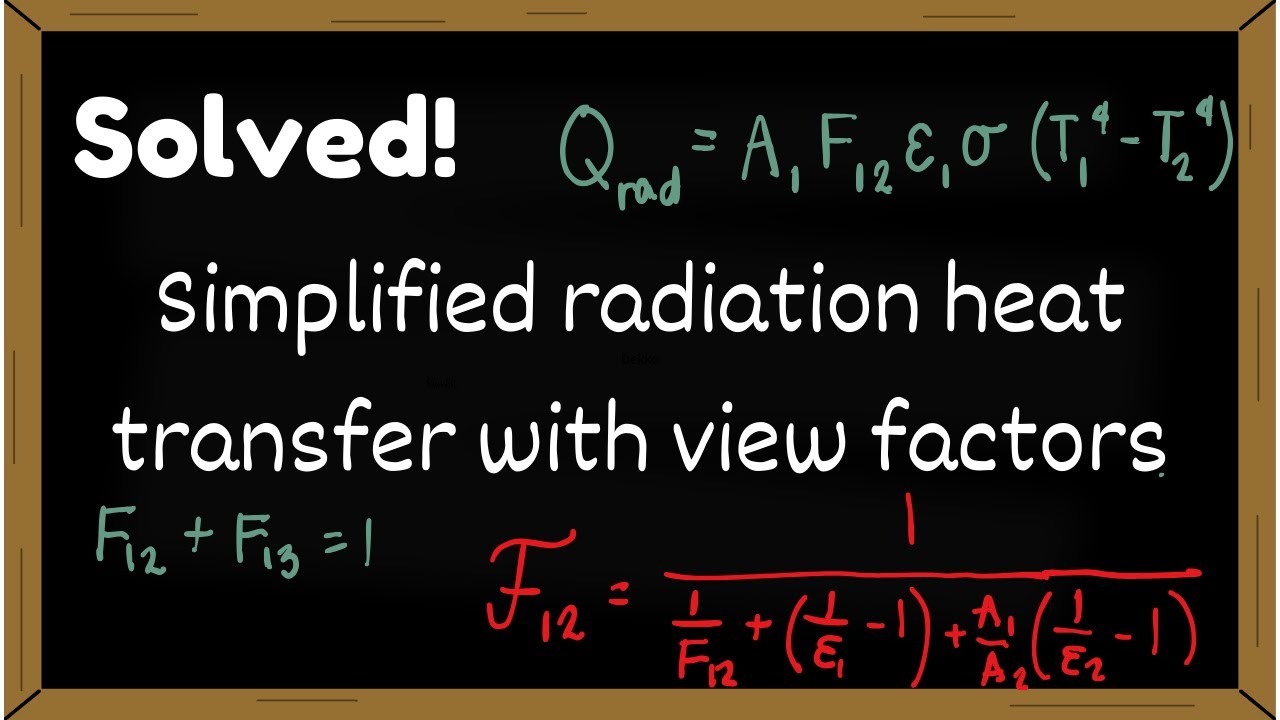 Radiation heat transfer between two surfaces with view factors - #problemsolution on #heattransfer
