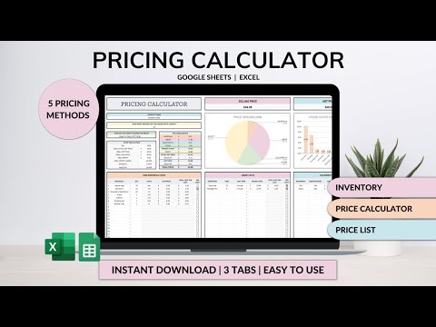 Pricing Calculator Tutorial - Handmade Products Pricing - Profit Margin - Pricing List - Inventory