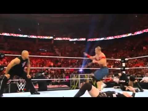 wwe the rock and cena vs the nexus