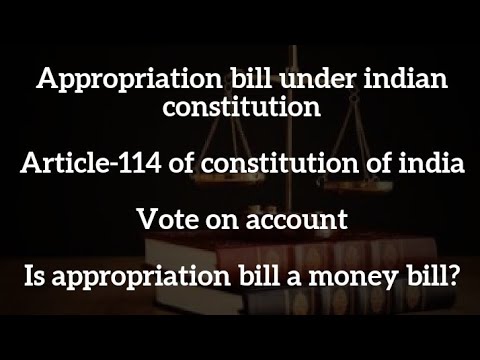 appropriation bill appropriation bill under indian constitution|vote on account|moneybill|article114