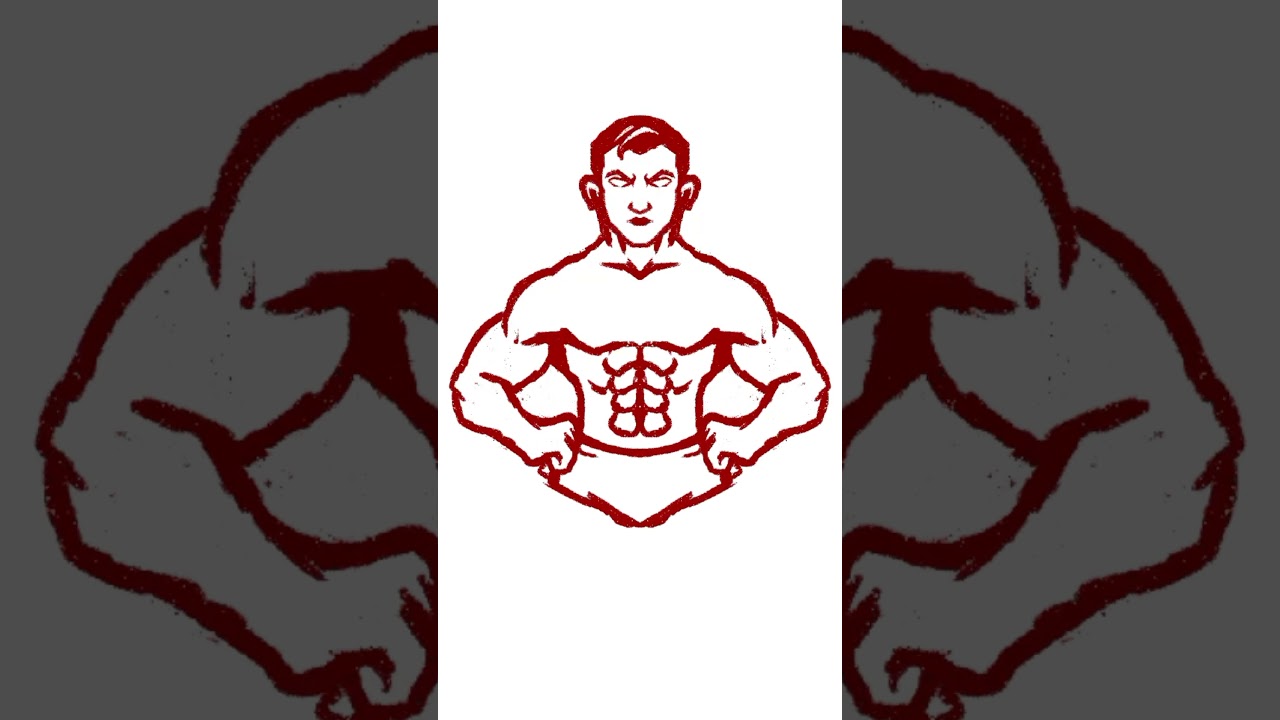 FITNESS GYM mascot logo sketch