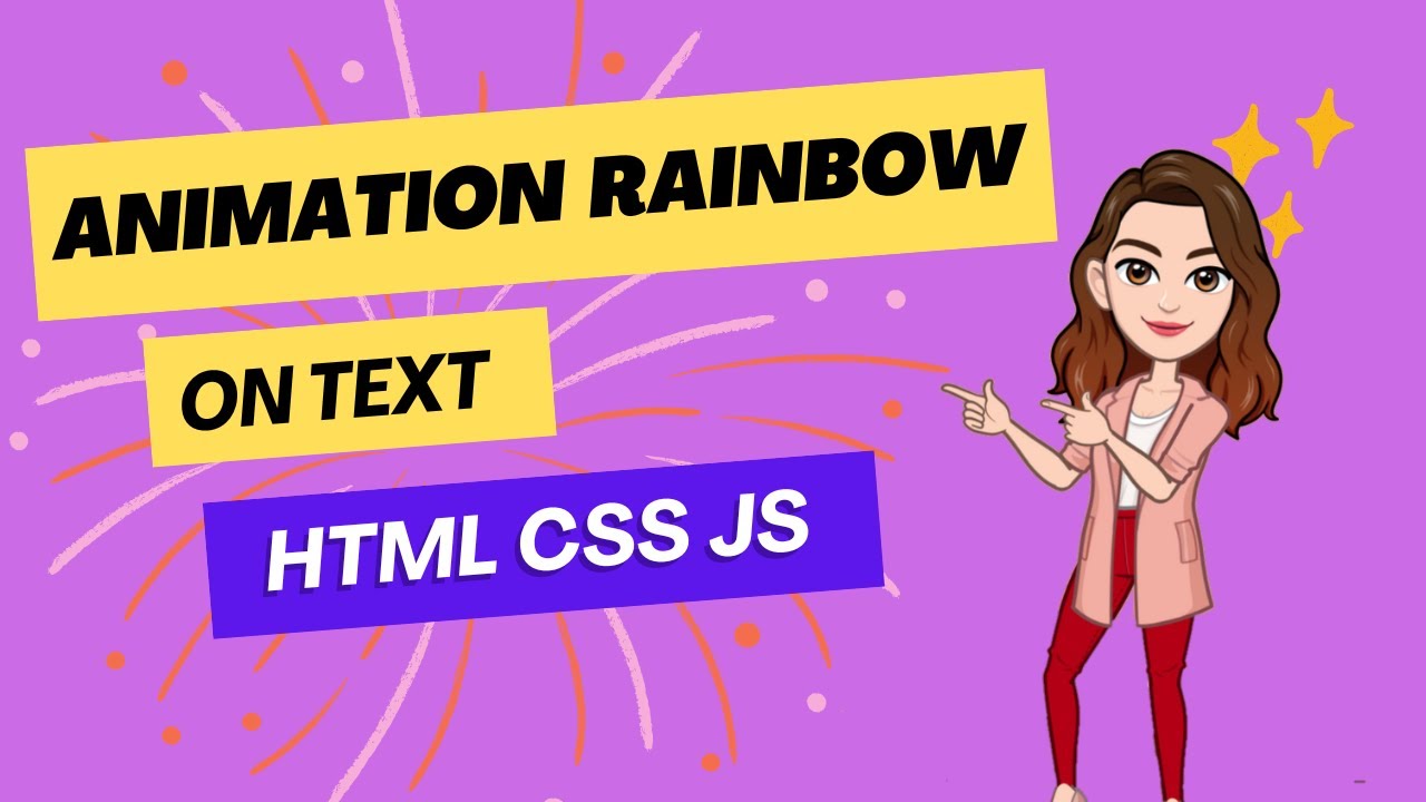 Animation Rainbow on Text using HTML , CSS , JS