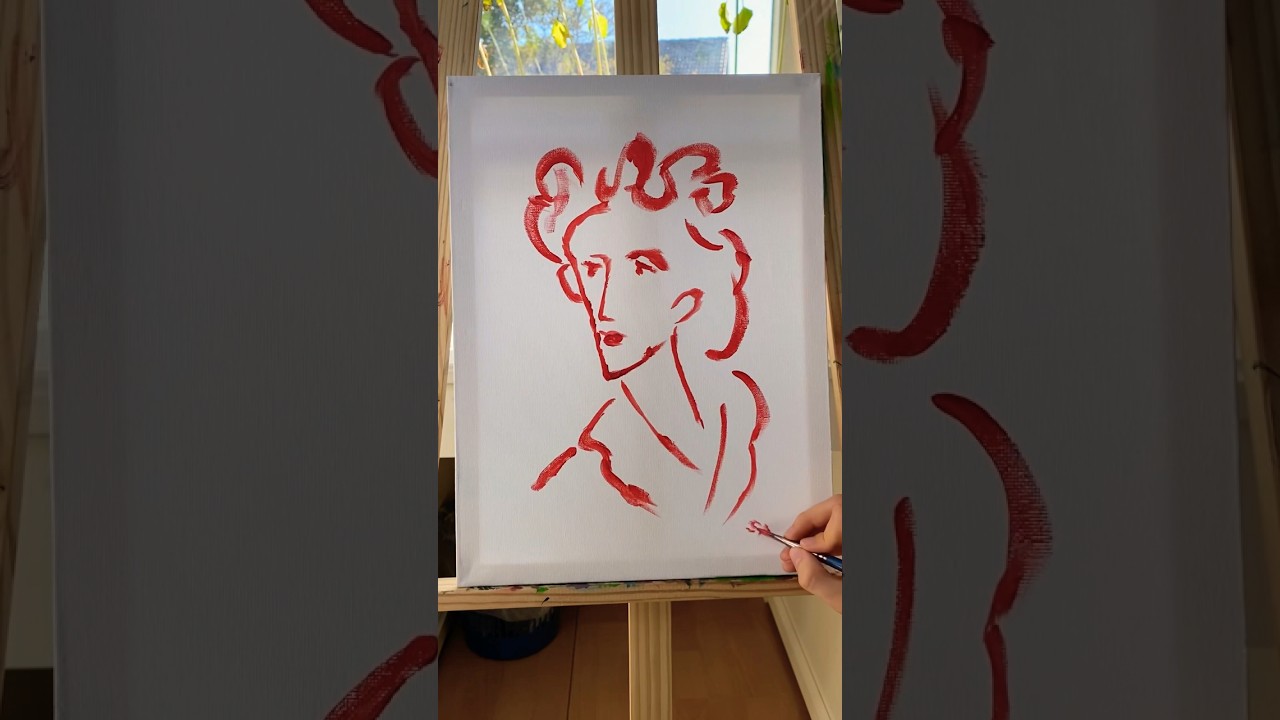 This is how to draw like Matisse on Canvas #drawing #drawingtutorial #lineart