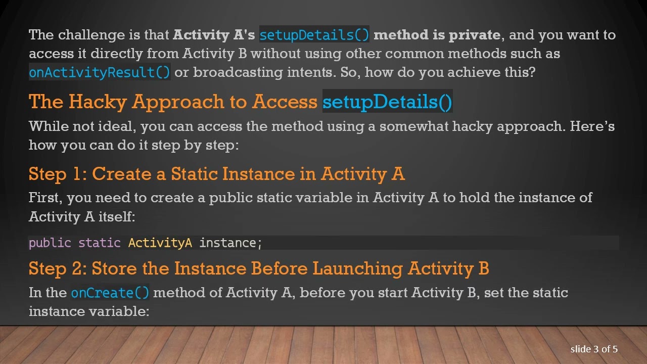 How to Access a Method of an Immediate Activity in the Back Stack: A Guide for Android Developers