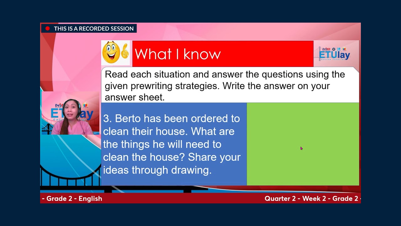 ETULAY ENGLISH 2 Q2 WEEK2: Generating Ideas Through Pre-Writing Activities