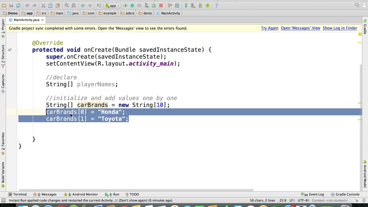 Java -  Initialize String Arrays | Arrays in Java