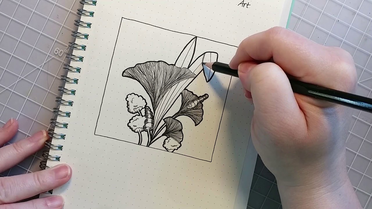 Easy Zentangle Pattern Tutorial with One Zentangle a Day - Day 42