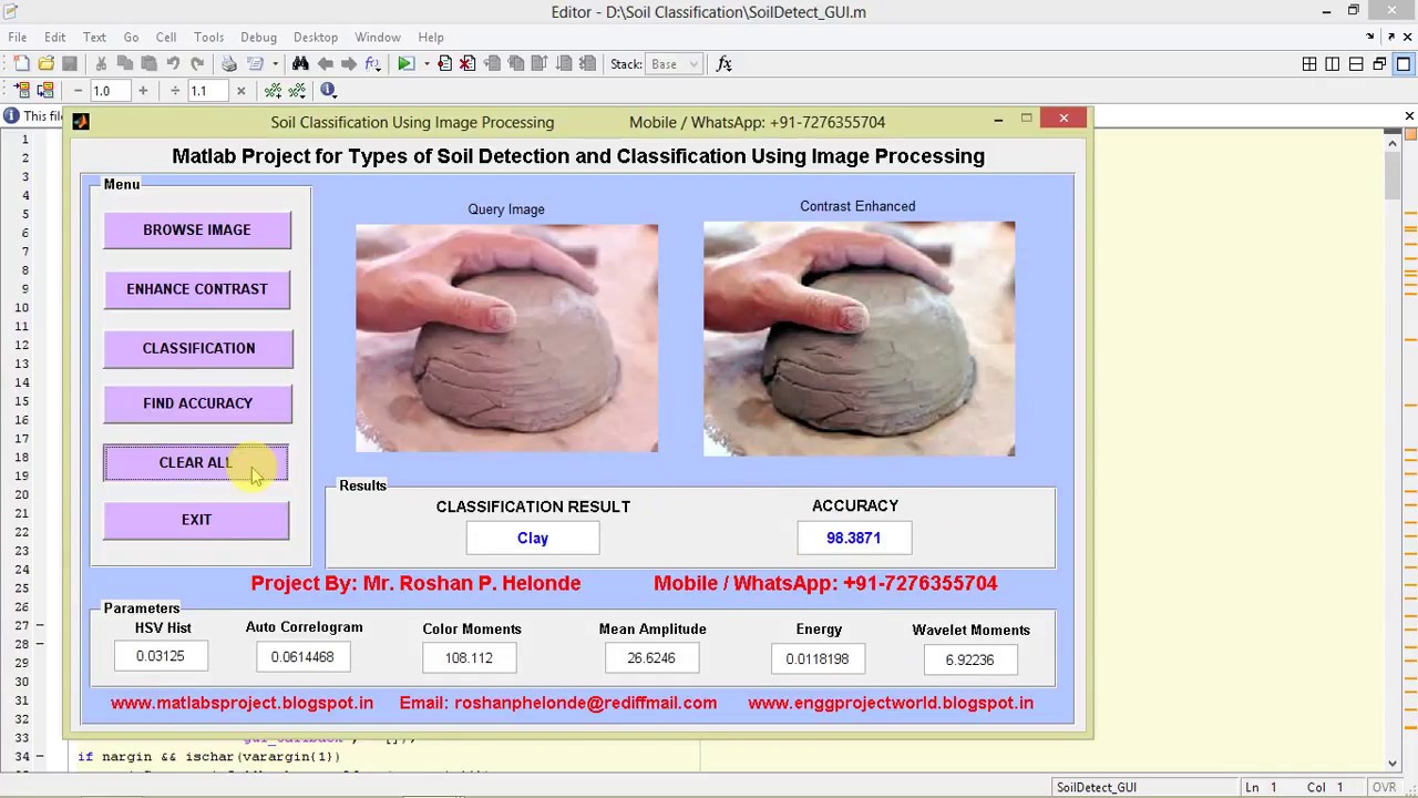 Matlab Project for Soil Types Detection & Classification Using Image Processing Full Source Code