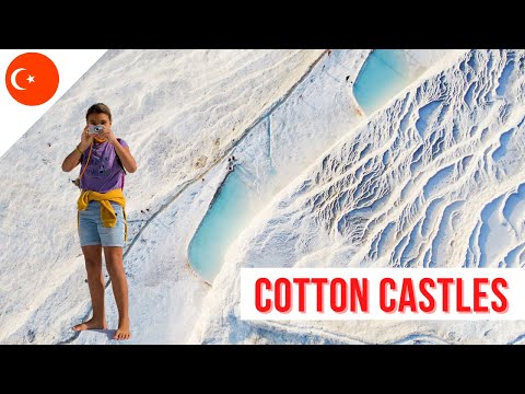 Exploring with kids the beautiful PAMUKKALE Cotton Castles in Turkey