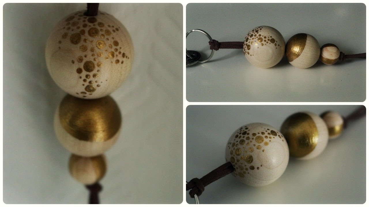 Schlüsselanhänger aus Holzperlen * DIY * Wooden Bead Keychain