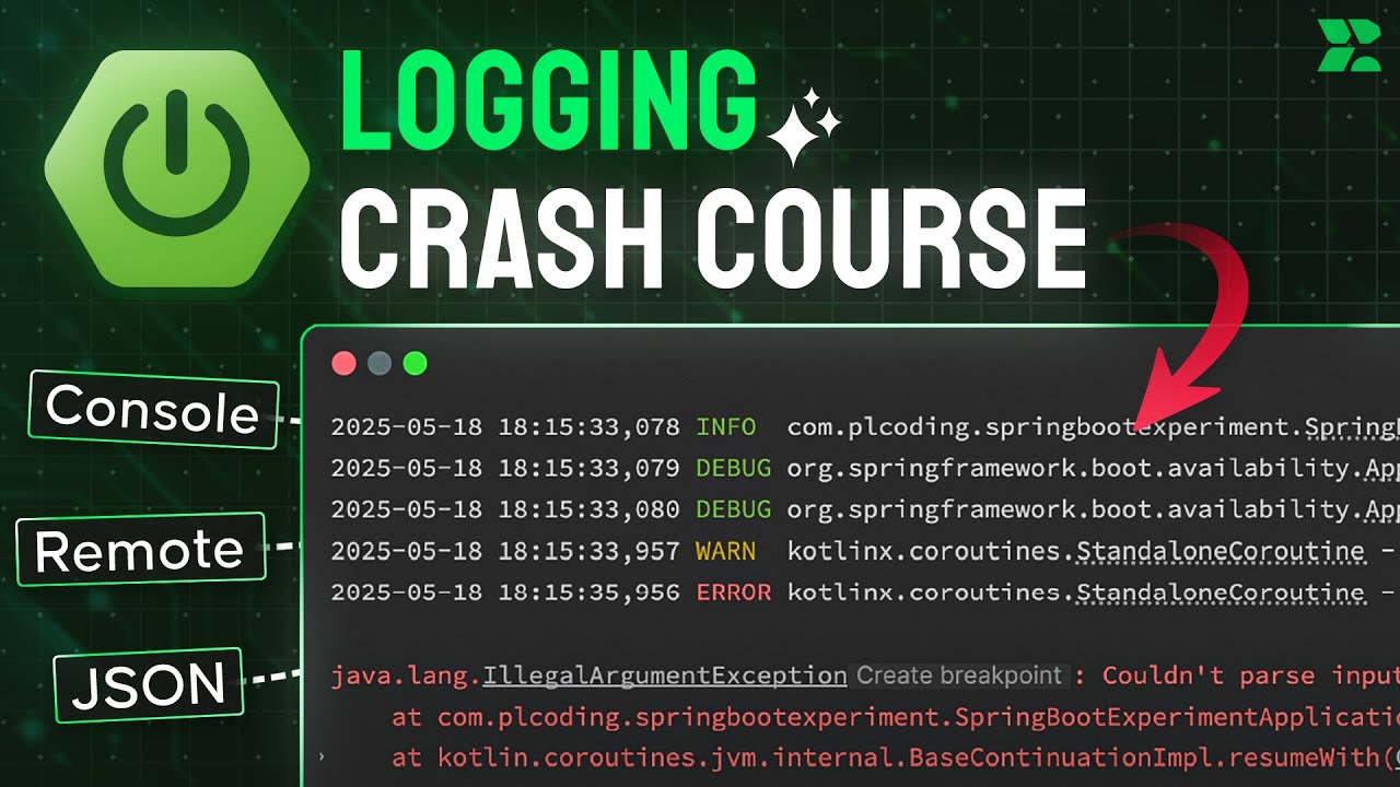 1h Spring Boot Logging Crash Course For Beginners (Config, Remote Logs, JSON Logging & More)