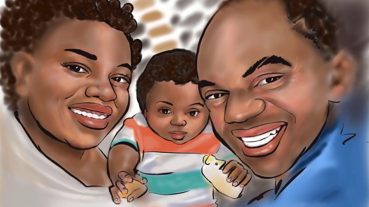 Digital caricatures produced on iPad Pro