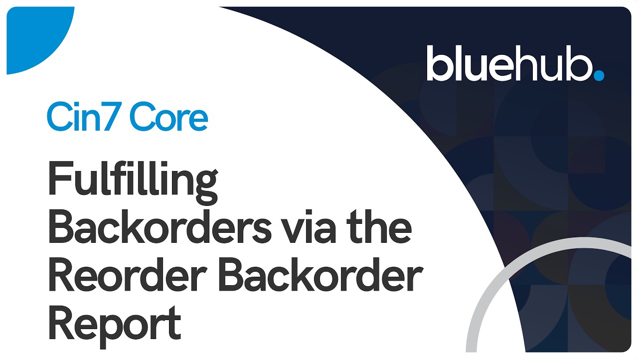 Cin7 Core - Fulfilling Backorders via the Reorder Backorder Report
