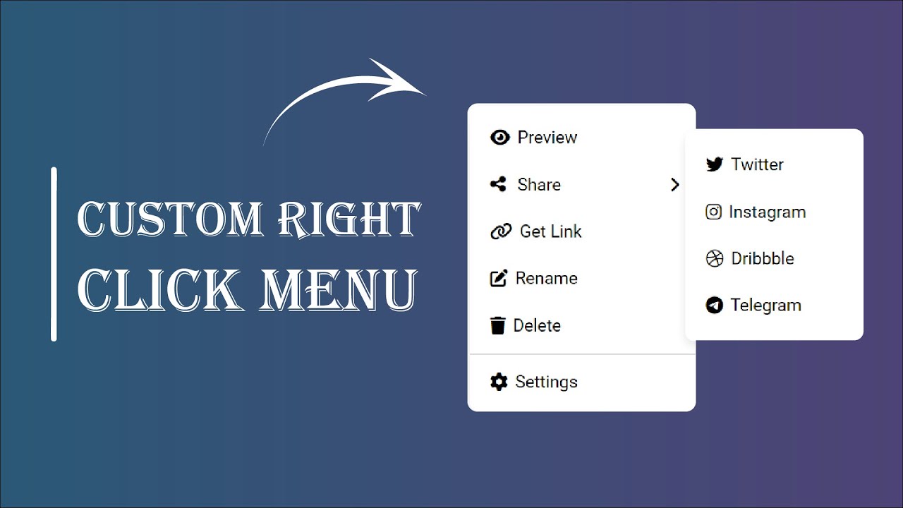 How To Create A Custom Right Click Menu | Custom Right Click Context Menu in HTML & CSS & JS