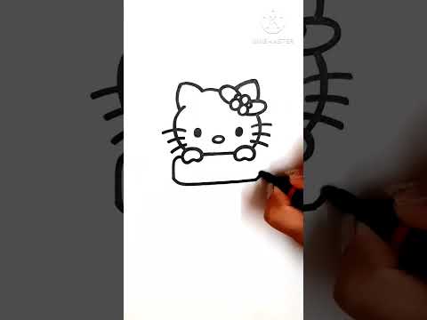 How to Draw Hello Kitty /Christmas Hello Kitty Drawing #shorts #ytshorts #viralshorts #easy #cute