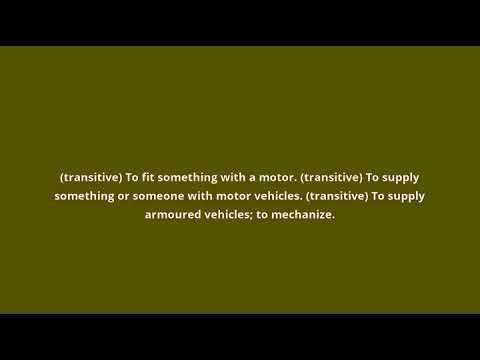 what is the meaning of motorize