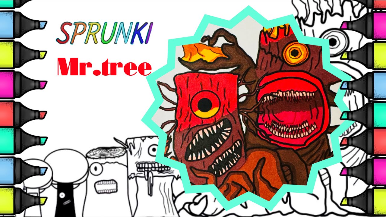 New Coloring Pages Incredibox  Evolution of  Mr. Tree Sprunki  🤩🌳   #sprunki #coloring #drawing