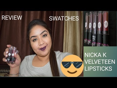 NICKA K VELVETEEN LIPSTICKS || REVIEW || SWATCHES || TARUNEET KAUR