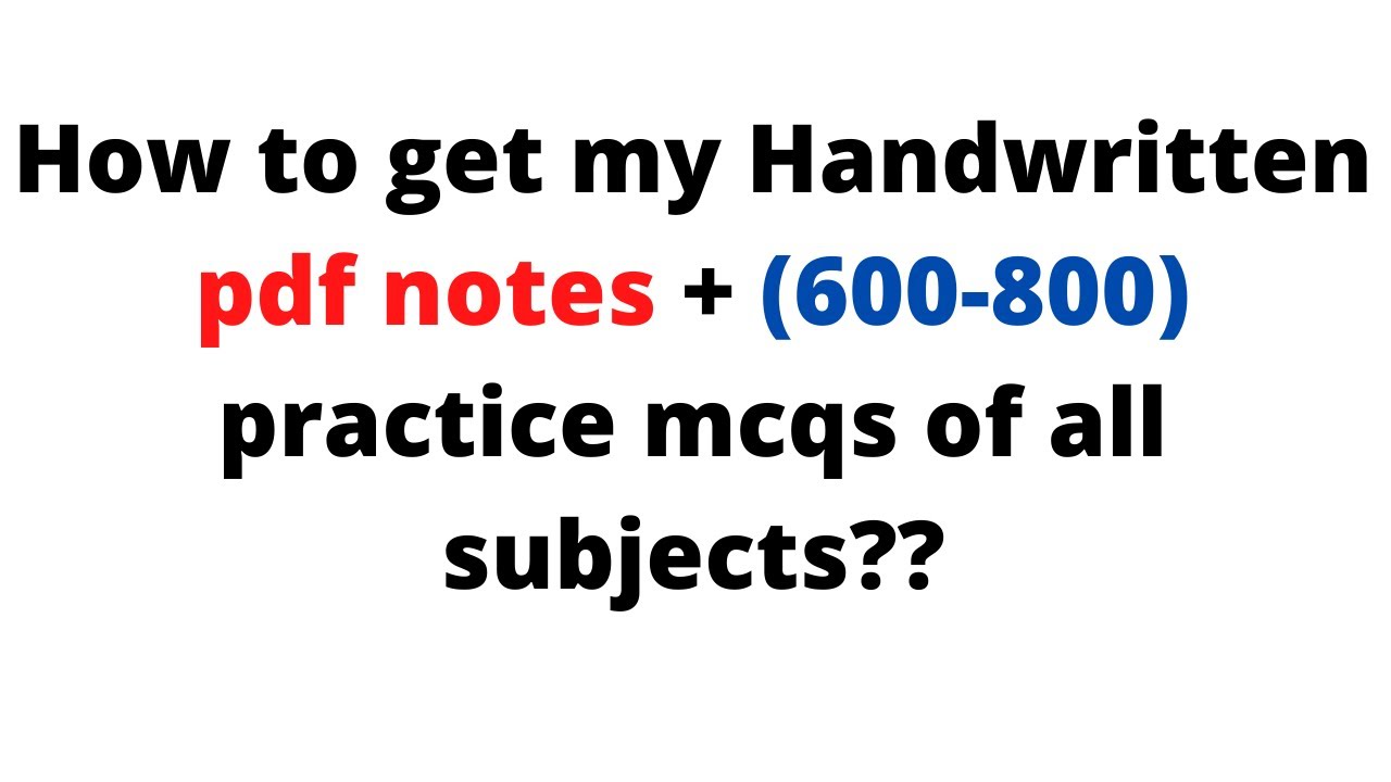 How to Get PDF Notes?