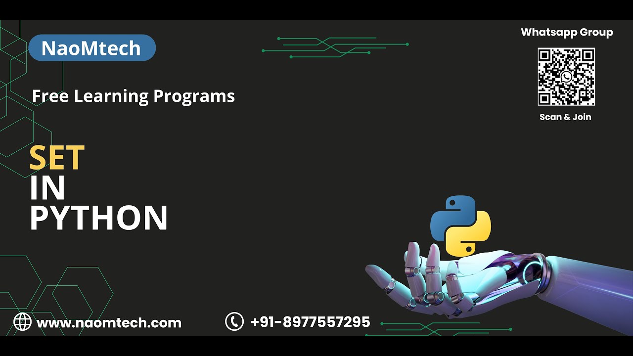 #35. #Python tutorial For Beginners | Set Class | Methods | Programs.