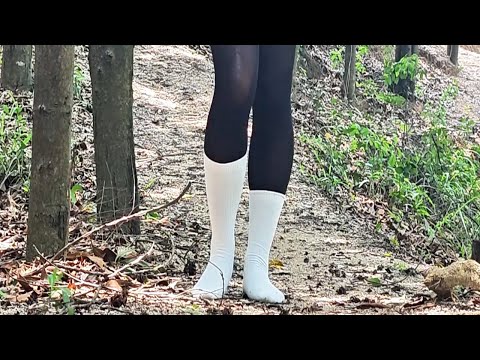 Dirty sock giantess close to you outdoor