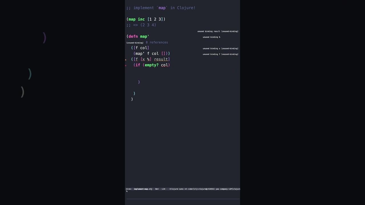 Let's implement map! #coding #clojure #algorithm