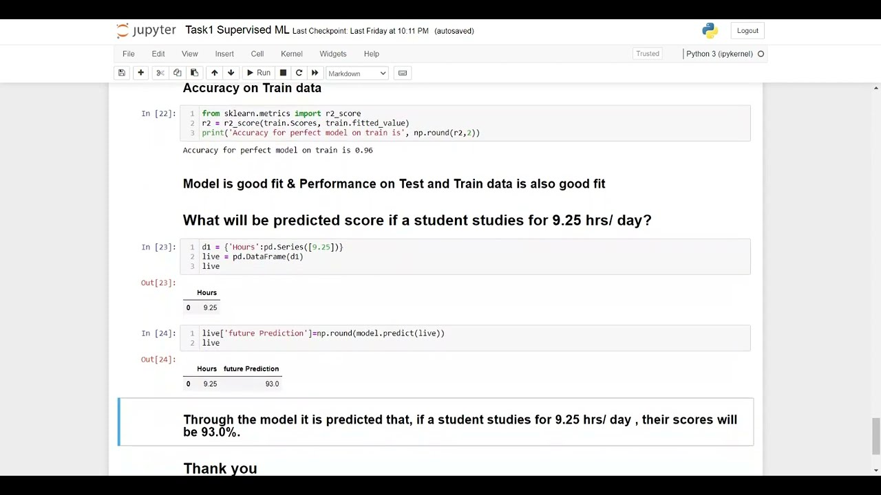 Task1 - Prediction using Supervised ML