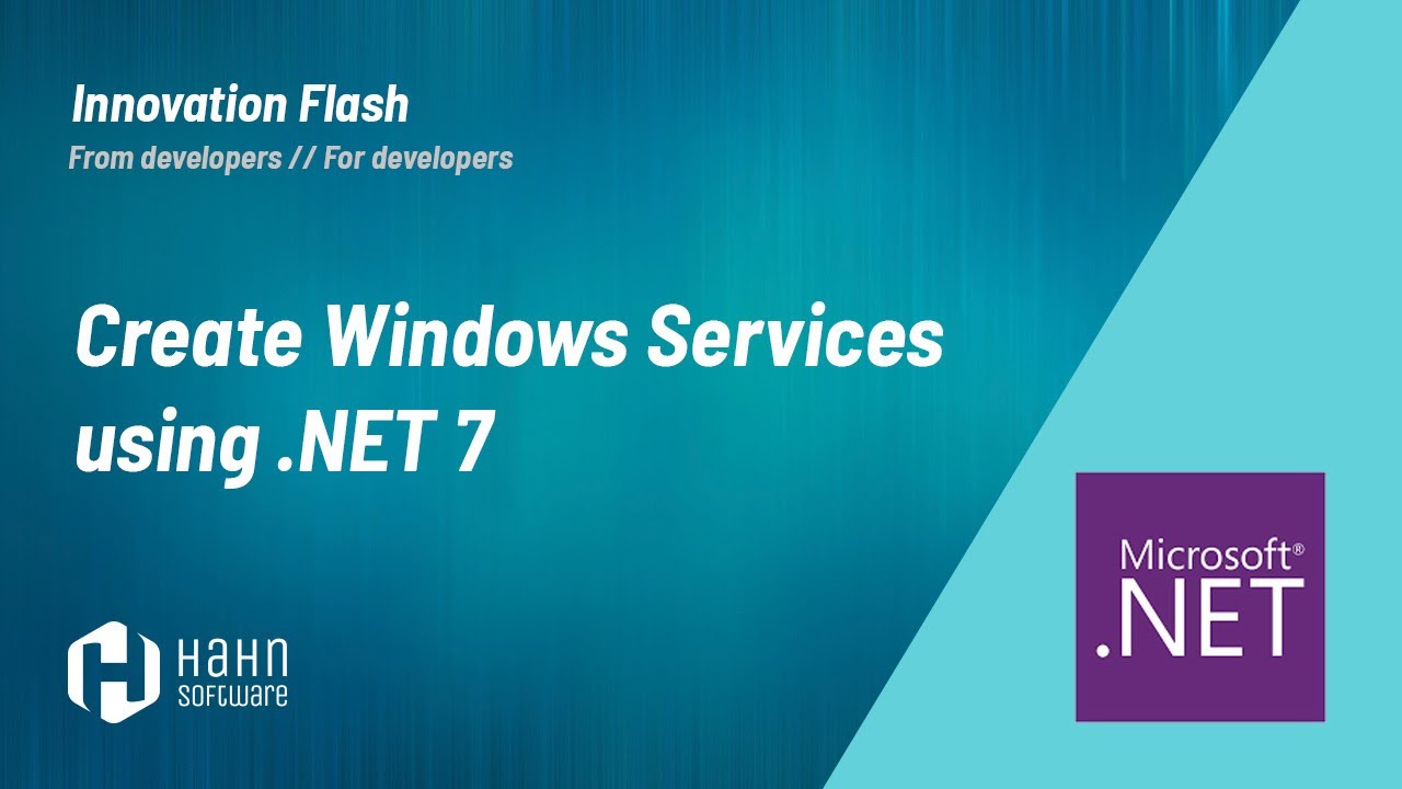 Create Windows Services using .NET 7