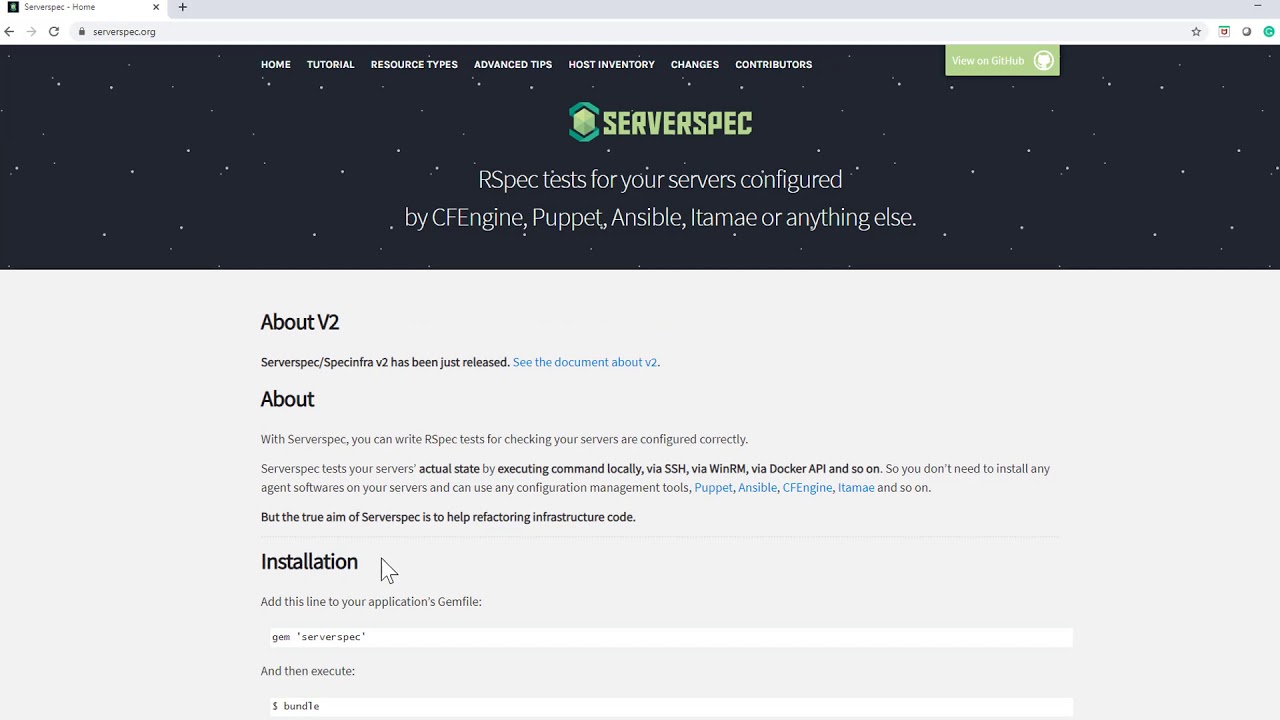 Infrastructure testing using Serverspec