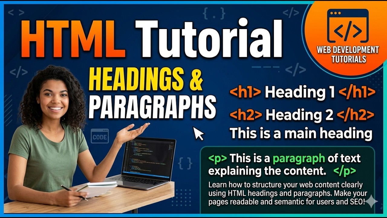 HTML Tutorial: Headings & Paragraphs | Web Development Tutorials