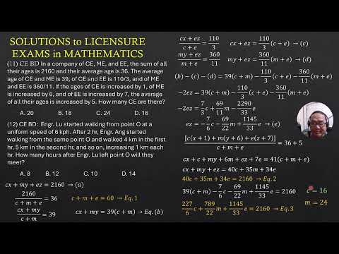 SOLUTIONS to LICENSURE EXAM PROBLEMS in MATHEMATICS 4