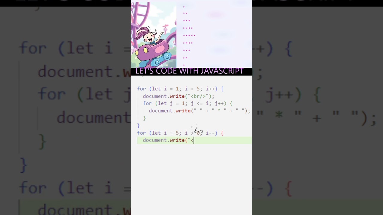Star pattern in javascript | javascript tutorial for beginners #shorts#javascript#pattern#short