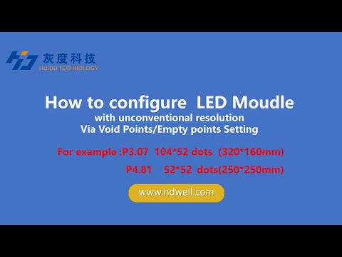 how to configure P3.07/P4.81 LED module unconventional resolution Via Huidu LED Controller