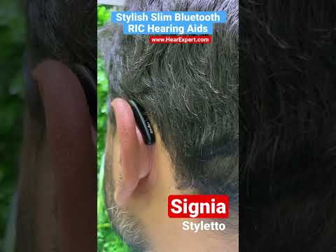 Signia Styletto - Stylish Slim Rechargeable Bluetooth RIC Hearing Aids + Portable Powerbank Charger
