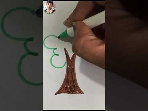#Easy #Banyan Tree Drawing for #Kids N Toddlers | Color Sketch | #ArtWithPriyansh | #Shorts