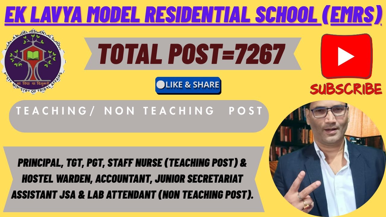 EMRS Recruitment 2025 Apply Online For 7,267 Teaching And NonTeaching Post eklavyaresidentialschool