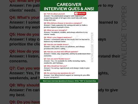 Caregiver Interview Questions and Answers