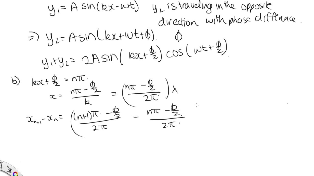 Solution to problem with waves with phase difference Phi