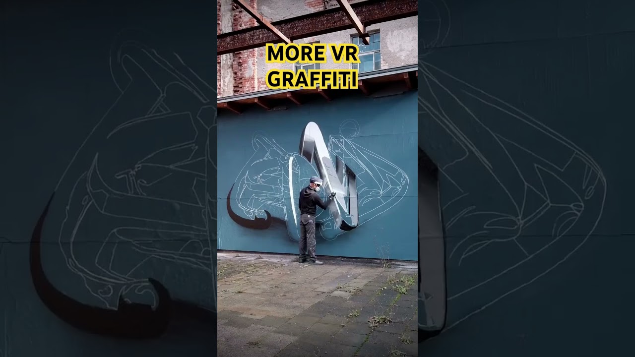 👑 GRAFFITI ARTIST PAINTS IRL USING VR HACK 👑 BondTL #vr #Graffiti #GmanGK #2025 #cyberpunk #art