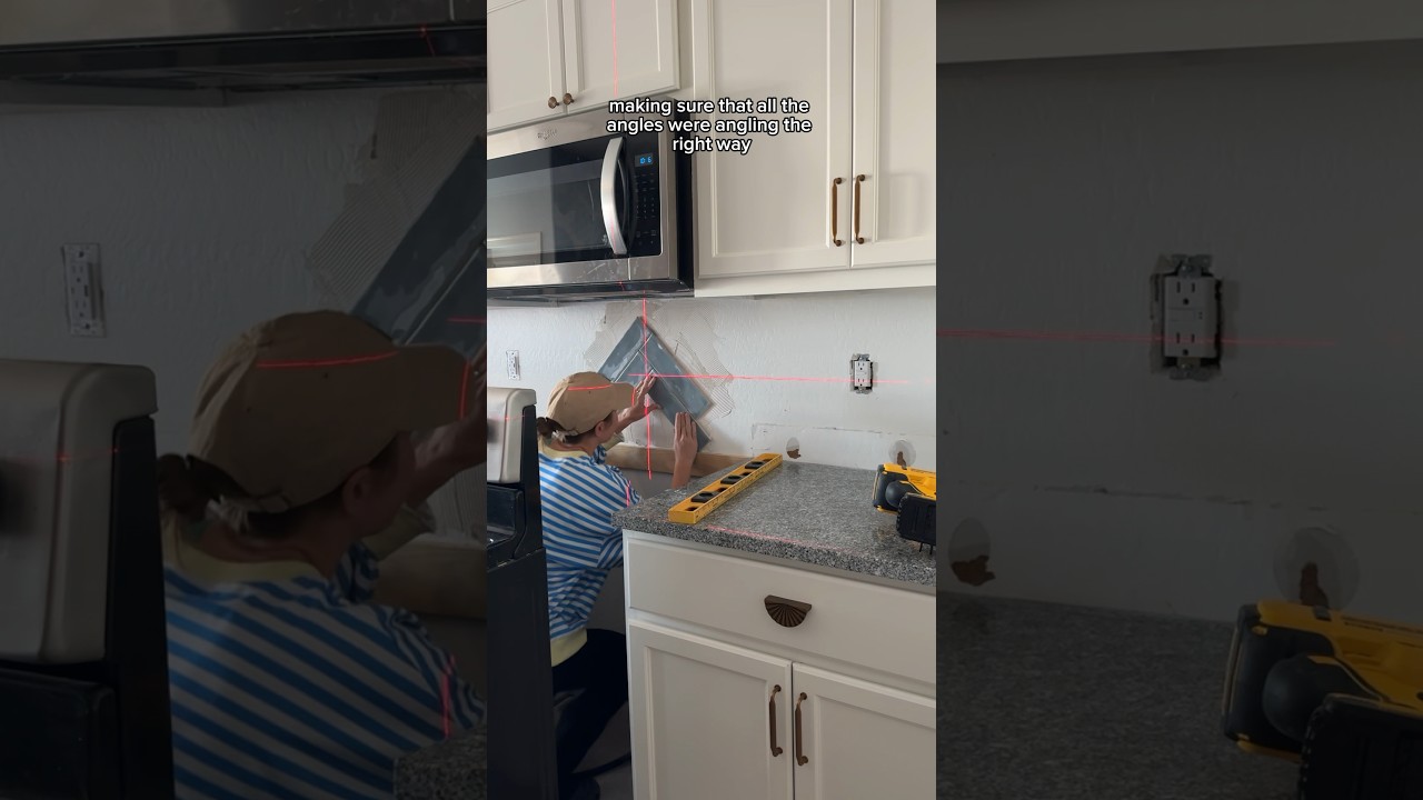 diy herringbone tile kitchen backsplash #backsplash