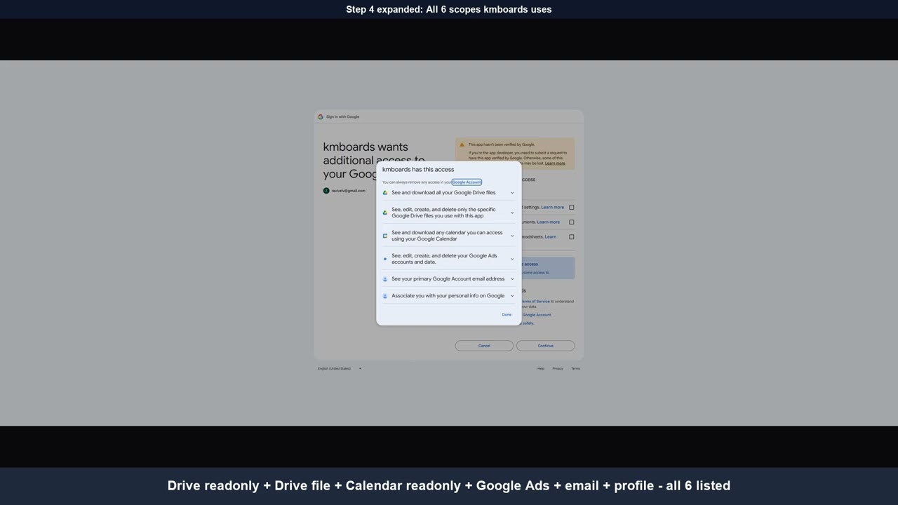 kmboards Google OAuth Verification Demo - kivimedia-kmboards