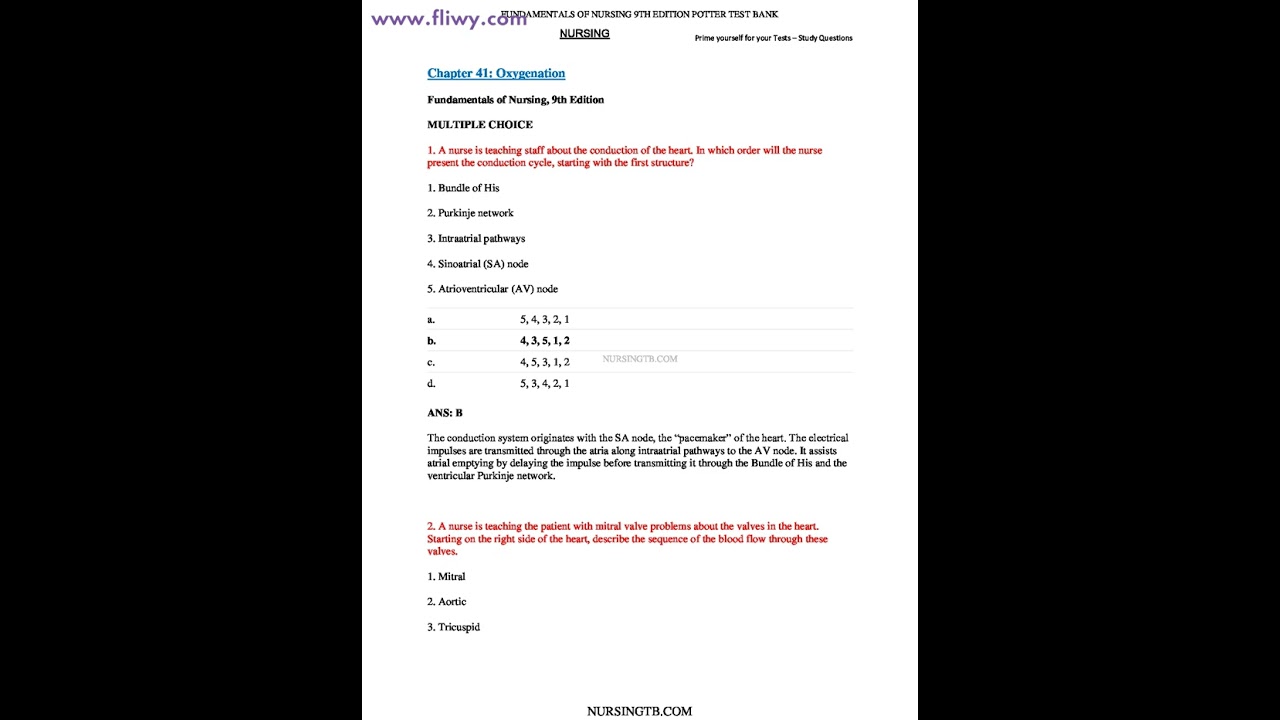 NU 136 Fundamentals of Nursing 9th Edition Potter Test Bank- Prime yourself for your Tests Study