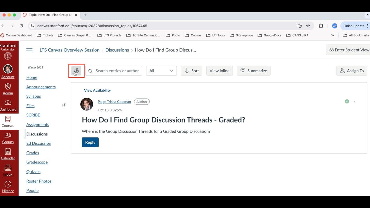 How Do I Find Group Discussion Threads?