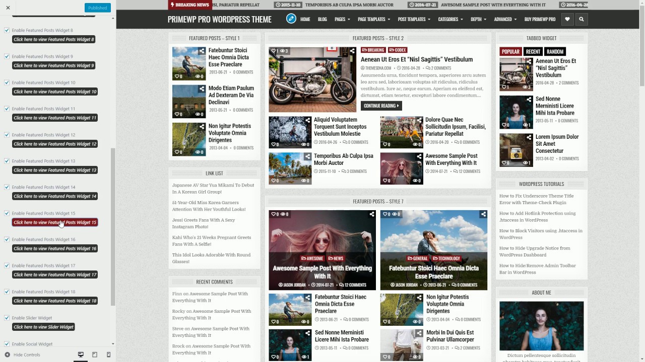 Custom Widgets - PrimeWP PRO WordPress Theme